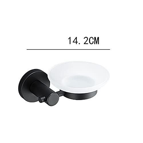 PLMM soap Box, Bathroom Soap Holder Shower Black Soap Dish Bathroom Tray Accessories Box Shelf Zinc-Alloy Wall Dishes Shelves (Size : Small)