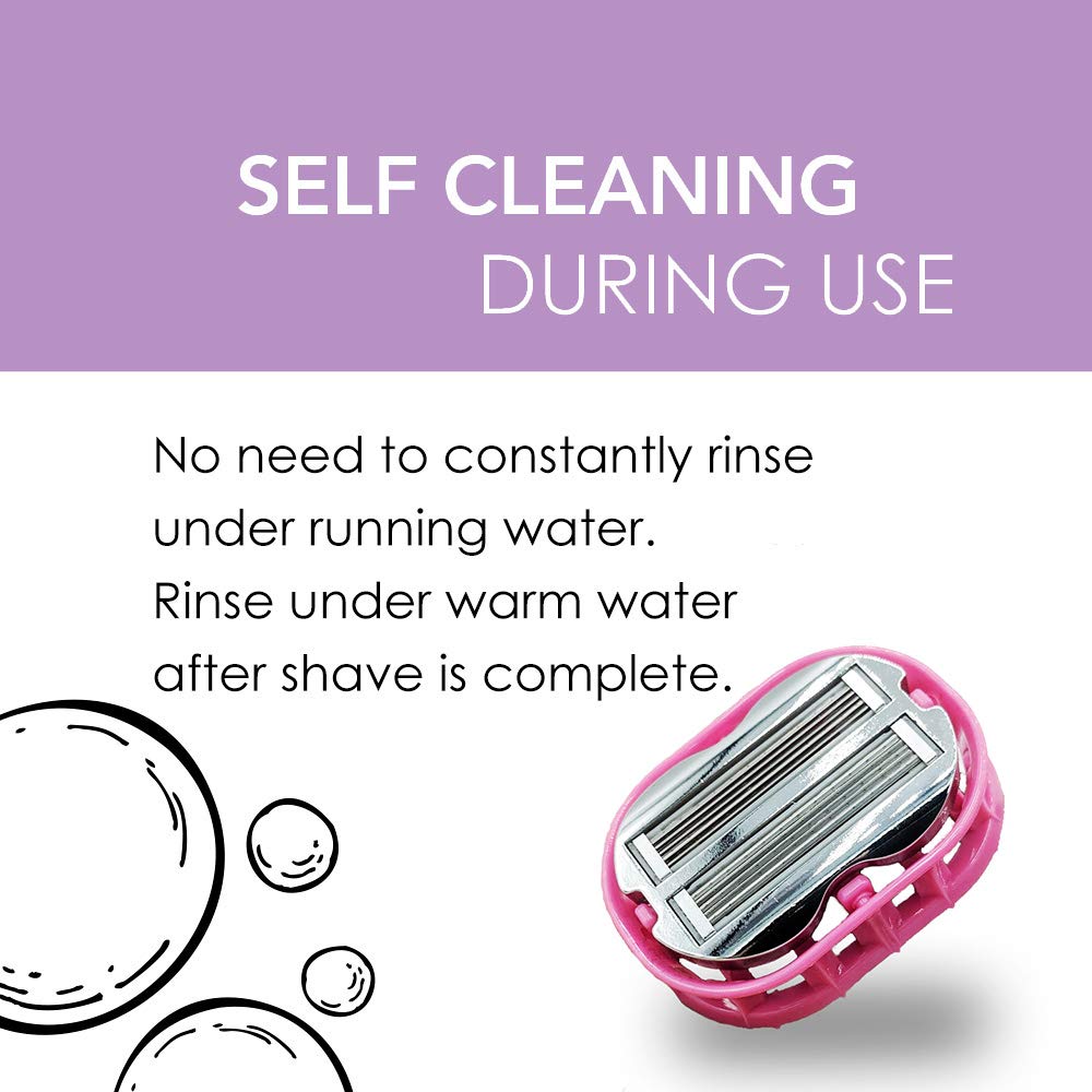 Premium Omnishaver - Pink - The Fastest Way to Shave Head, Legs, Arms, Body| An Alternative to Disposable Shaving Razors Self Cleans & Strops During Use with Durable Blade| Bald Head Shaver for Women