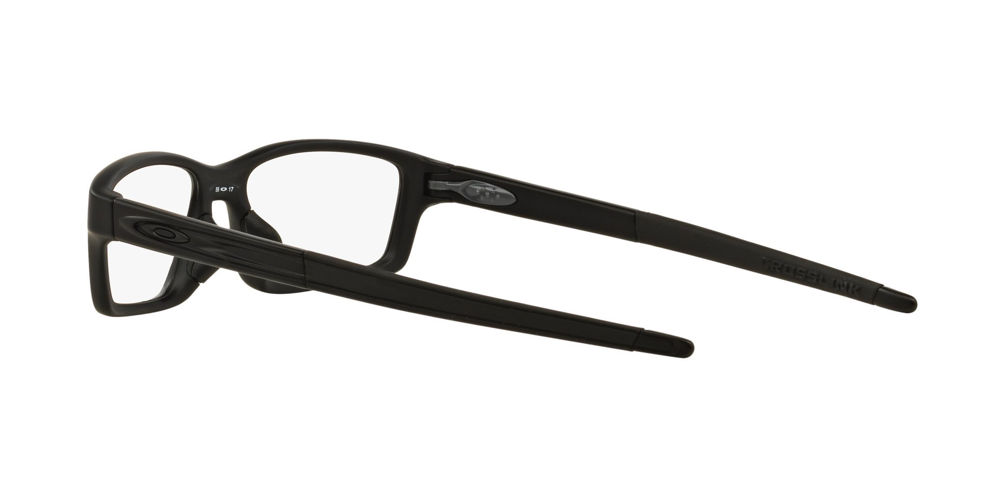 Oakley Men's OX8041 Crosslink Pitch Asian Fit Rectangular Prescription Eyewear Frames, Satin Black/Demo Lens, 56 mm