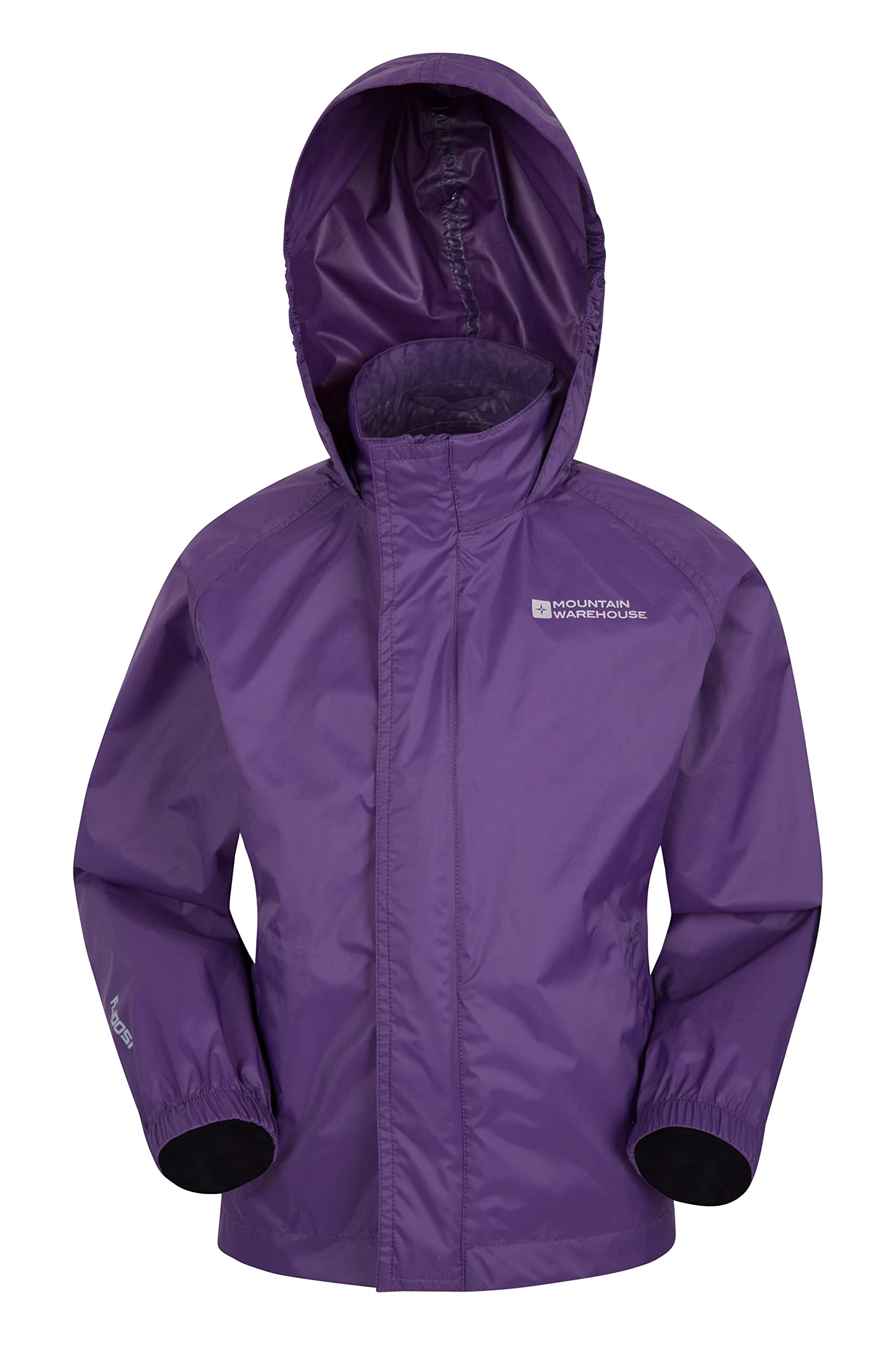 Mountain Warehouse Kids Waterproof Pakka Jacket - Adjustable Hood Dark Purple 9-10 Years