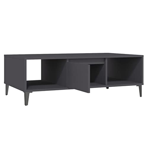 Modern Coffee Table Dining Table Coffee Table Corner Coffee Table Gray 40.7"x23.6"x13.8" Engineered Woodfor Living Room,Home,Office,Living Meeting Room