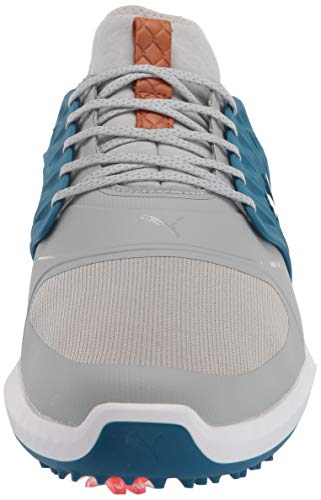 Puma Men's Ignite Pwradapt Caged Golf Shoe, High Rise-Puma Silver-Digi-Blue, 11.5