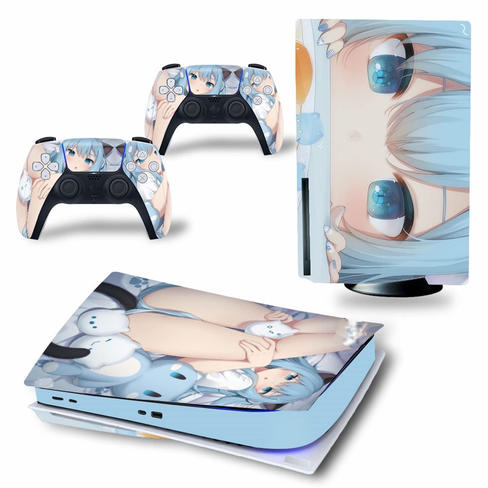 WREXIL LEEWEE for PS5 Skin Disc Edition & Digital Edition Console and Controller Vinyl Cover Skins Wraps Scratch Resistant, Compatible with for PS5 536000 No Foaming (Size : Disc Version)