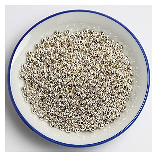 NHBT YU 3-14mm Silver Color Acrylic Imitation Pearls Beads Spacer Ball Loose Beads for Jewelry Making DIY Necklace Bracelet T725 (Color : 3mm 1000pcs)