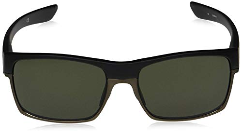 Oakley Men's OO9256 TwoFace Low Bridge Fit Rectangular Sunglasses, Matte Black/Dark Grey, 60 mm