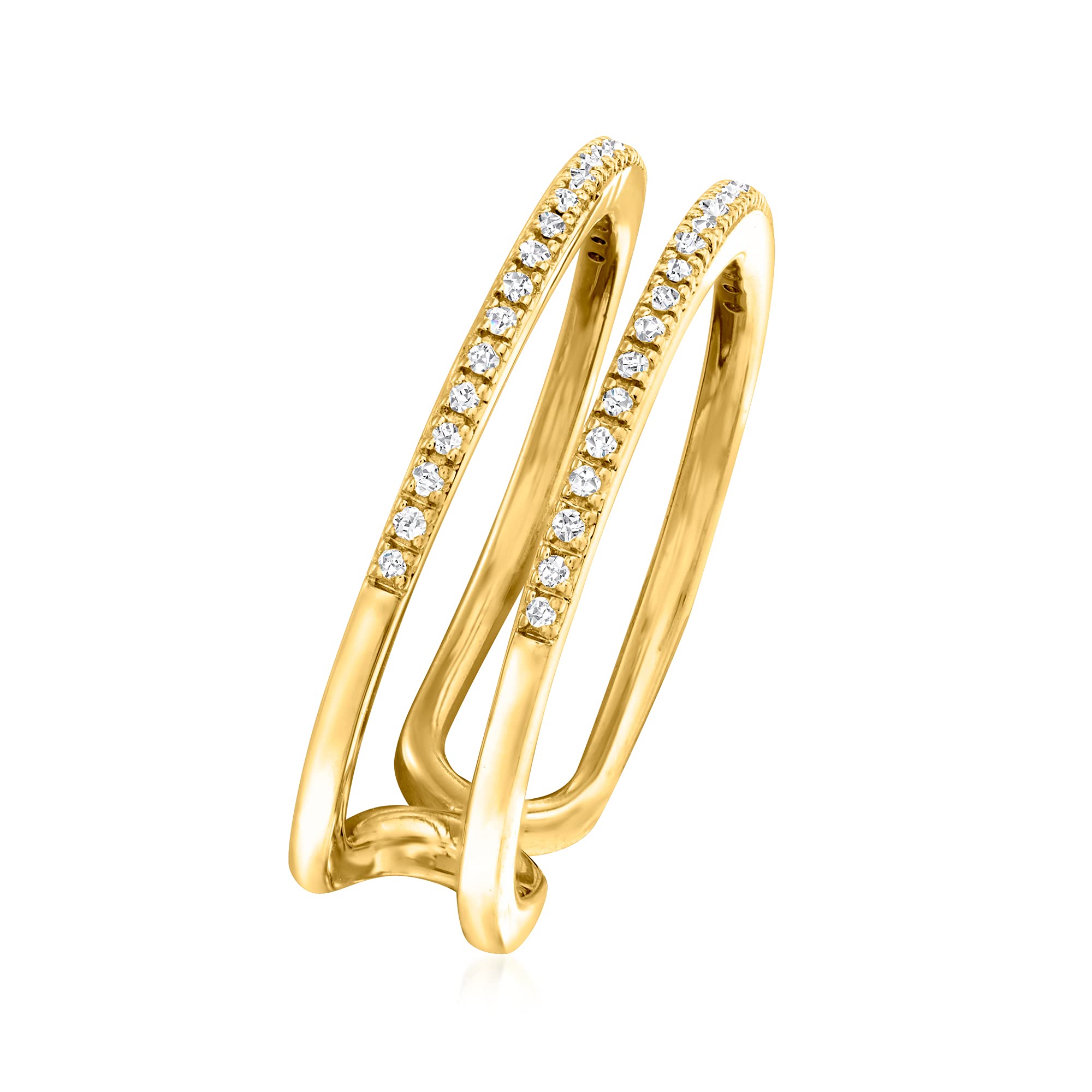 Ross-Simons 0.10 ct. t.w. Diamond Double-Row Open-Space Ring in Sterling Silver