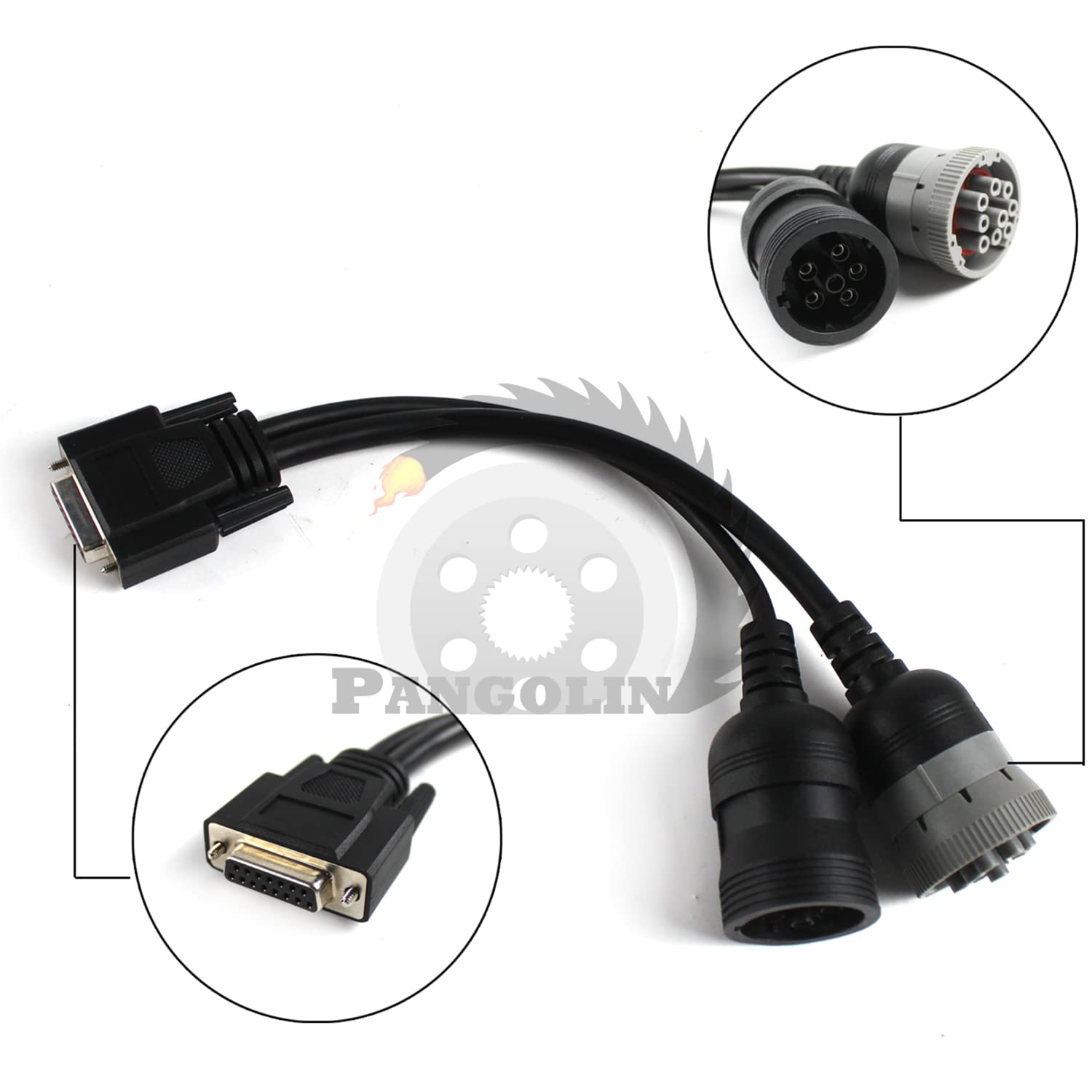 PANGOLIN ET-3 III 317-7485 3177485 Communication Diagnostic Adapter Diagnostic Tool 2019A Version for Heavy Equipment(6 pins line and 9 pins line) Black