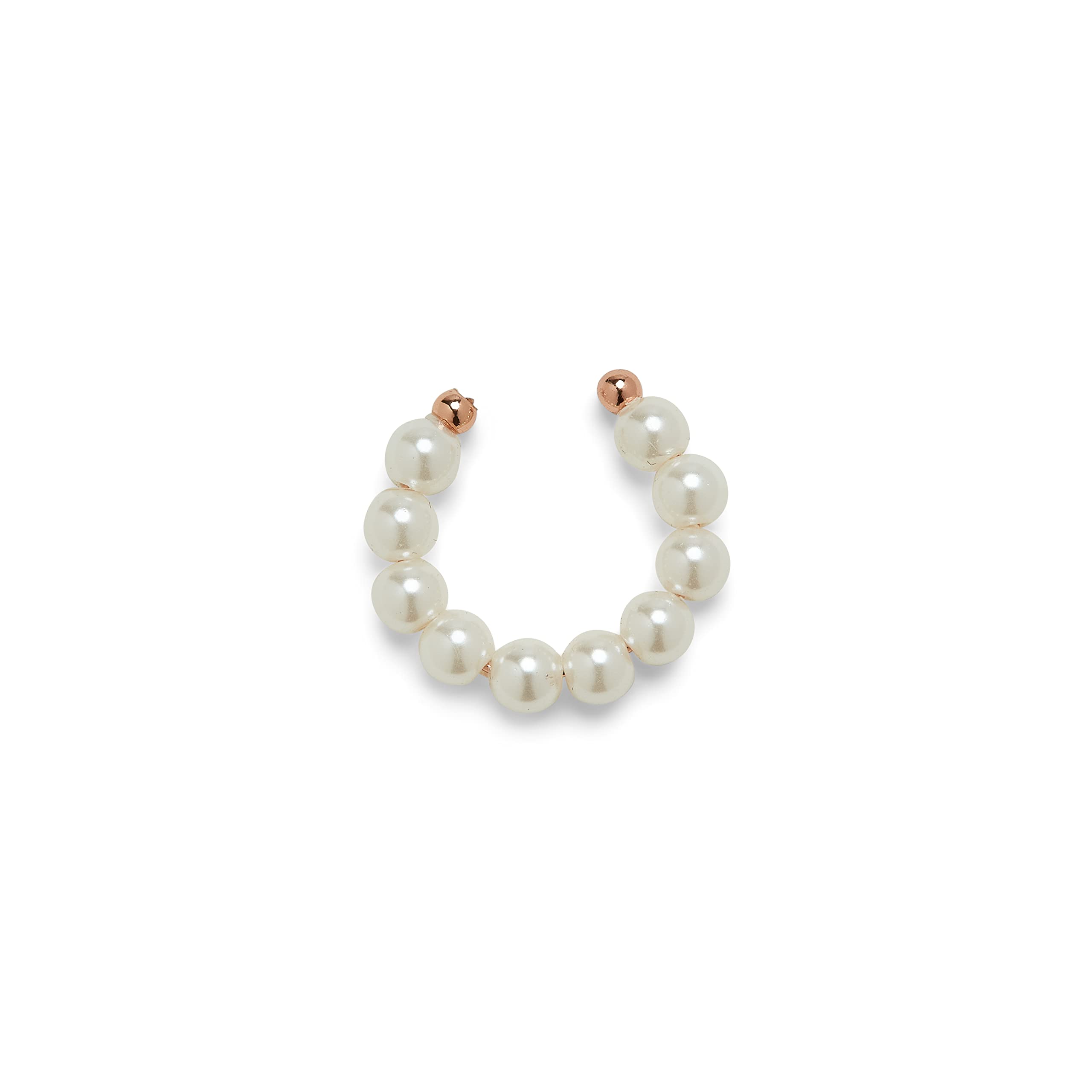 Pura Vida Rose Gold-Plated Bitty Pearl Ear Cuff Earring - Glass Bead Pearls, Brass Base - 1 Piece