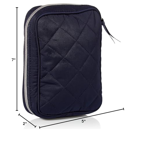 Vera Bradley Women's Performance Twill Zip-around Jewelry Organizer Case, Classic Navy, One Size