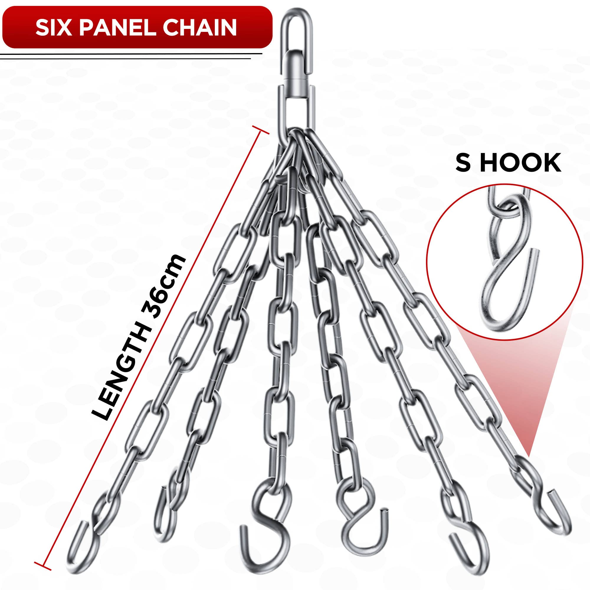 RDX Heavy Duty Boxing Punching Bag Iron 6 Panel Chains Wall Mount Punching MMA Training Hanger