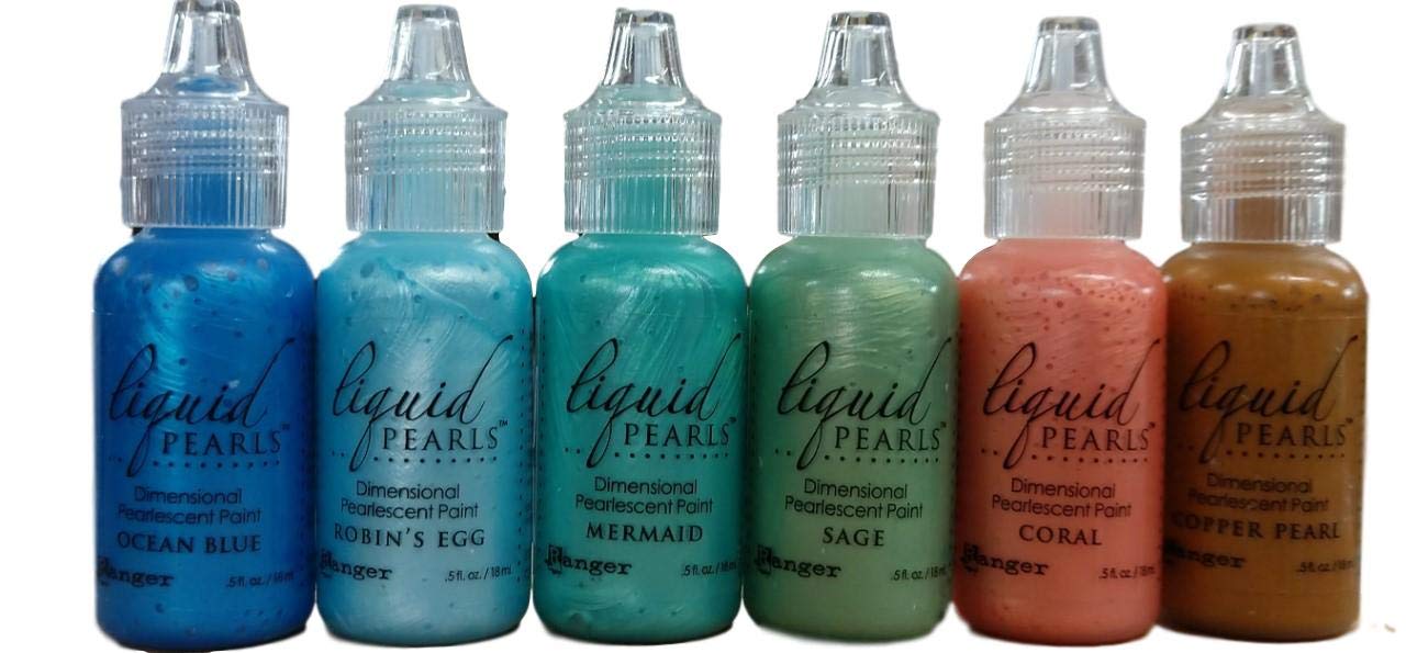 Ranger Mermaid Color Bundle of Liquid Pearls-12 Colors and 4 Blending Sticks