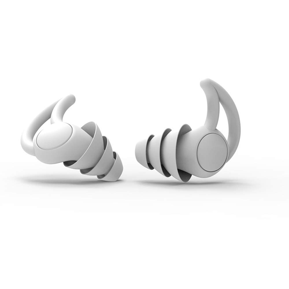 Reusable Safe Silicone High Fidelity Earplug, for Sleeping (Reduce 40dB), Swimming, Studying, Concerts, Noise Cancelling and Hearing Protection (Gray)