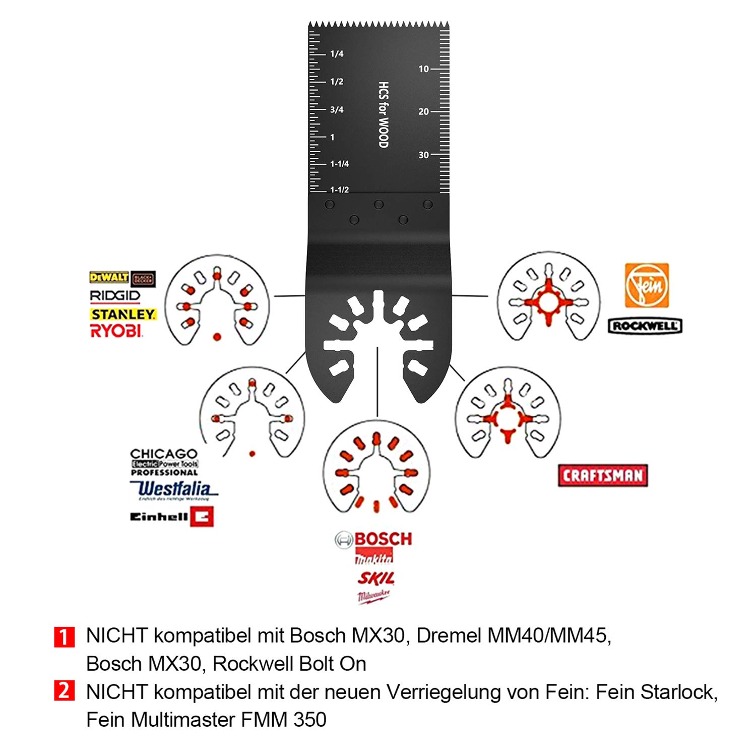 ODOMY 60 PCS Wood/Bi-Metal Universal Oscillating Multitool Quick Release Saw Blades Japan Tooth for Bosch, Craftsman, Fein, Ridgid, Tch, Makita