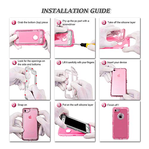 ORIbox Case Compatible with iPhone SE Case 2022/2020, Compatible with iPhone 7 Case, Compatible with iPhone 8 Case, Heavy Duty Shockproof Anti-Fall clear case