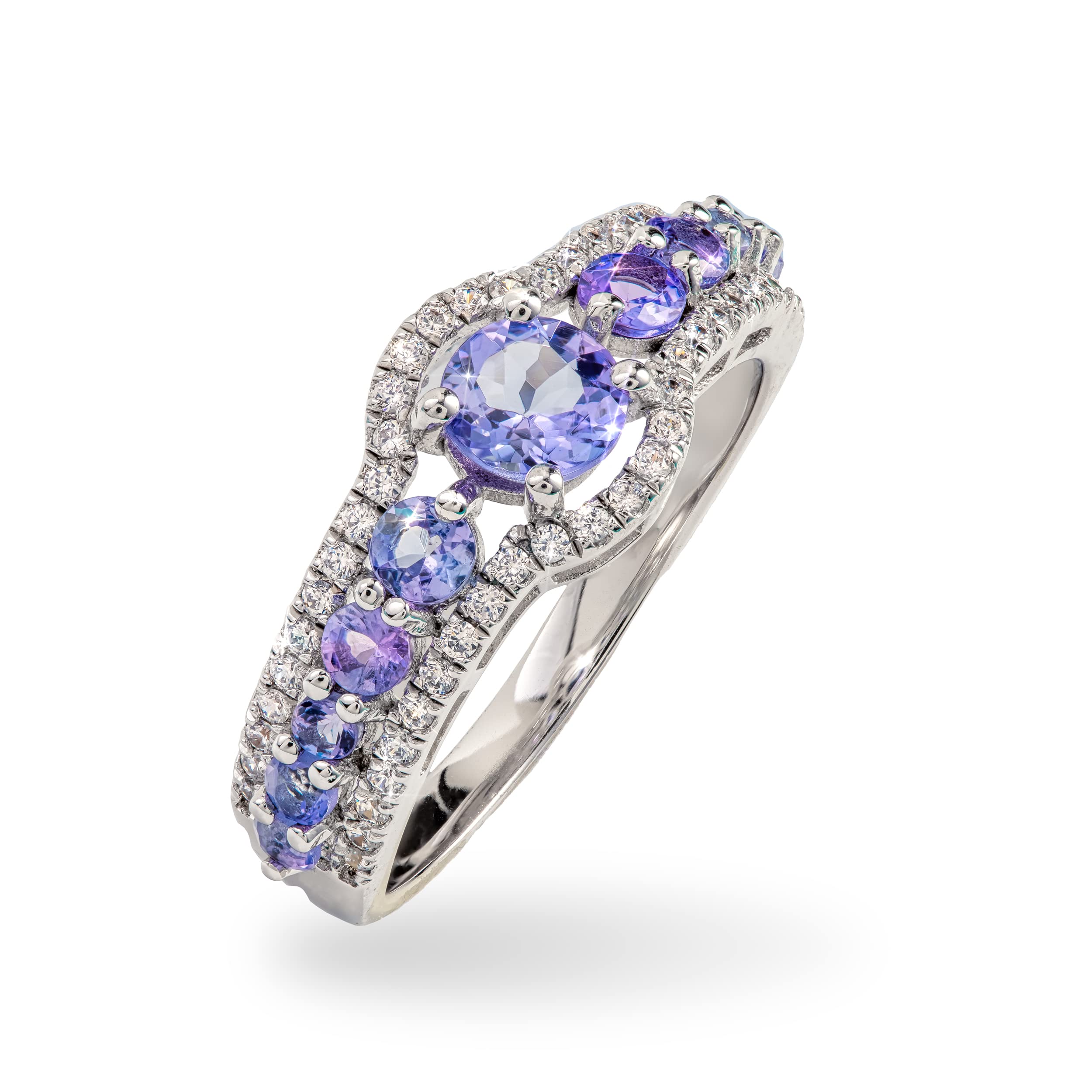 Stauer - Women's Tanzanite Loving Embrace Ring, (10) 2-3mm Tanzanite Stones, Size 7