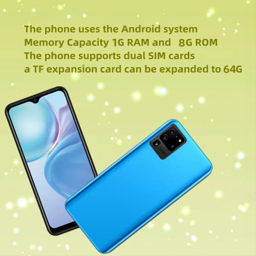 zsddzzy 6.52 inch Screen,Speak8c,Android Smartphone ,Dual SIM Card,1GB RAM 8GB ROM,Only Supports Dual SIM Card Frequency Band of 3GWCDMA :850/2100MHZ,Unlocked Cell Phone(Blue)
