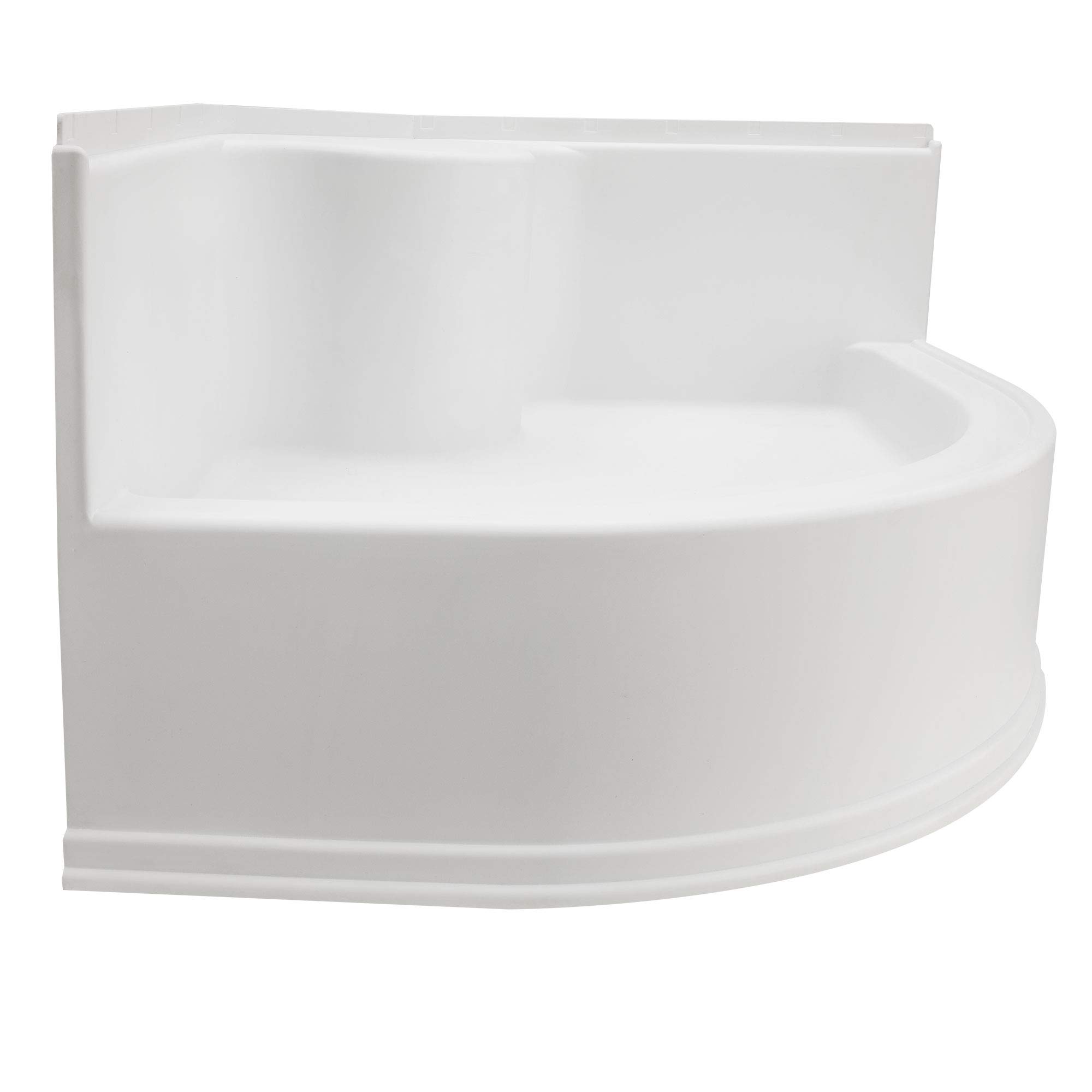 RecPro RV Shower Pan 34" x 34" Corner Radius in White | RV Shower Base | Camper Shower Pan