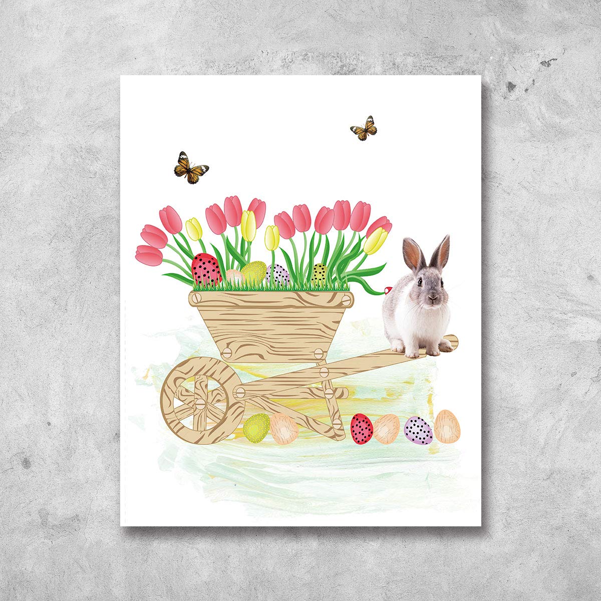 Spring, Easter bunny theme Art Prints Home Studio Office Décor. Gift for Kids Girl Sister mom Women 8 X10 ,set of 4– UNFRAMED