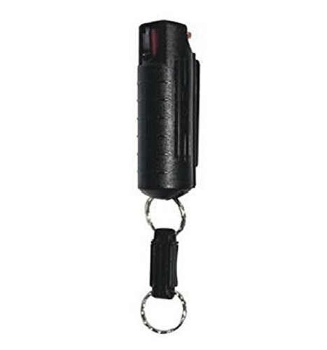Pepper Shot .5 OZ Pepper Spray Black Hardcase with Injection Molded Holster and Quick Release Keychain Home Self Defense Weapon