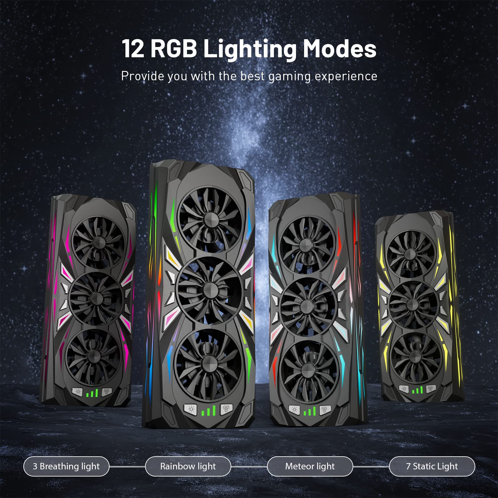 ZAONOOL Cooling Fan for Xbox Series S with 12 RGB Light Modes, Fan Cooling System Accessories, Top Cooler Fan for Console with 3 Level Adjustable Fan Speed, Dual Purpose USB Port for Xbox Series S