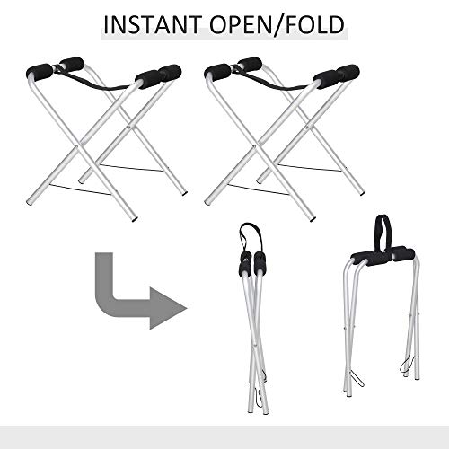 Soozier Universal Kayak Storage Stand & Rack for Cleaning, Storing, & Maintenance with Aluminum Frame & Folding Design