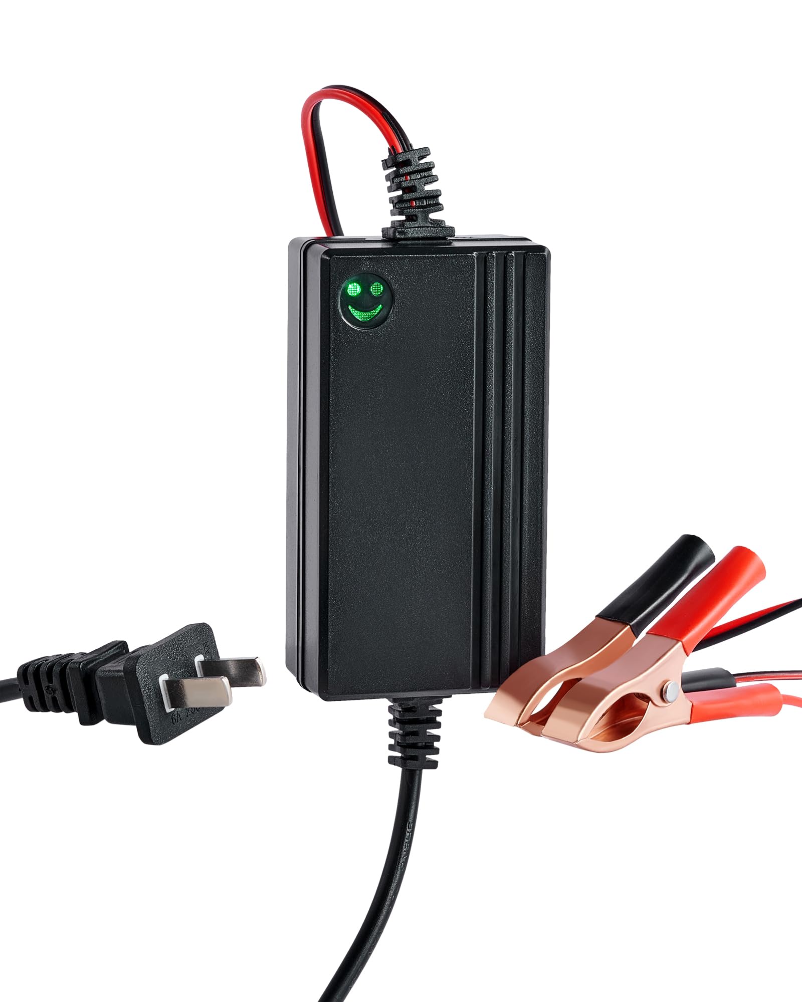 Orion Motor Tech 2PC 12V Battery Charger and Maintainer, Trickle Charger for Charging Boats Motorcycles ATVs Riding Mowers & Car Truck SUV RV Maintenance with Smart 3 Stage Charging & Power Indicator