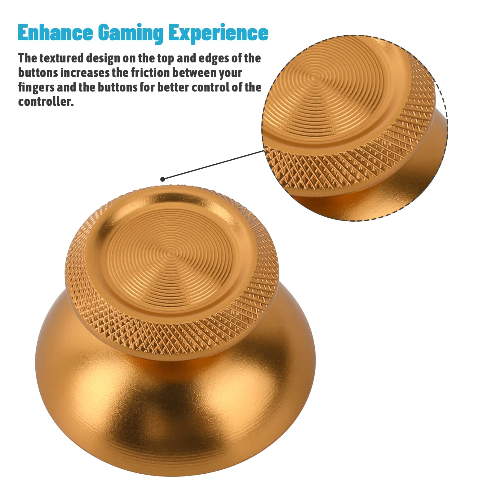 TOMSIN Metal Buttons Replacement Kit for PS5 Controller – Aluminum Thumbsticks & O X Square Triangle & Dpad Buttons Accessories Compatible with Dualsense Controller (Bronze)