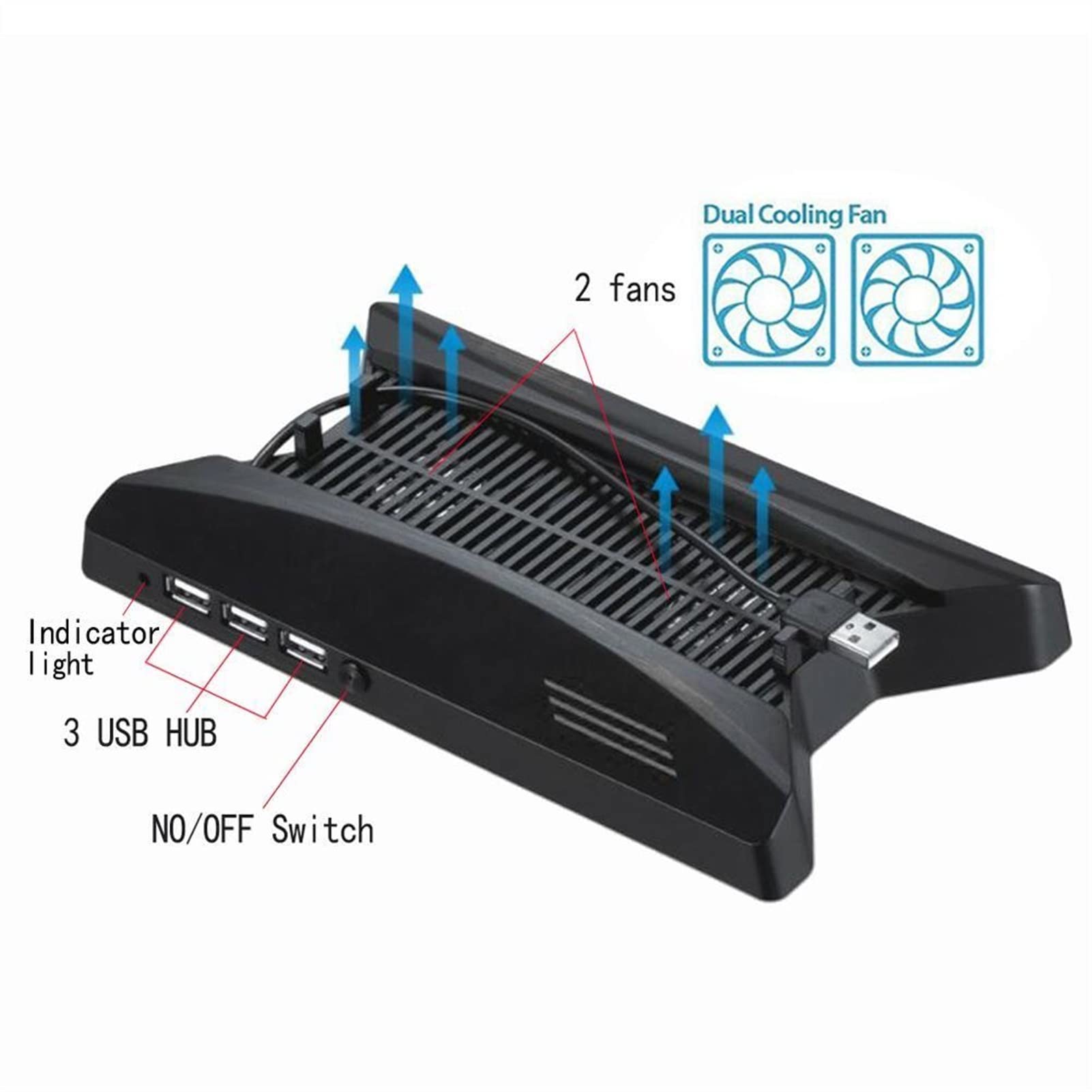 TX GIRL Cooling Fan Vertical Stand Smooth Appearance Superb Craftsmanship Charging Dock USB 3 Hub for PS4 Pro (Size : 2.36x2.36x0.59'')