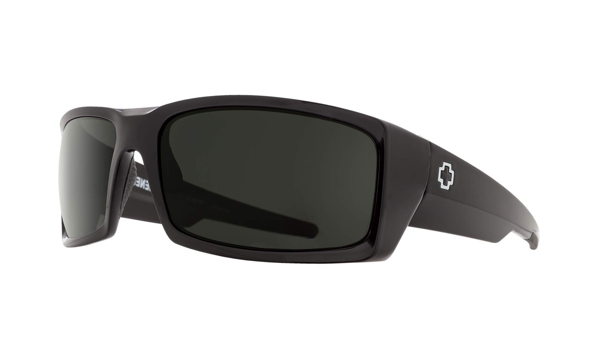 SPY General Black ANSI Rx/Happy Gray Green Rectangular Sunglasses For Men + BUNDLE with Designer iWear Eyewear Kit