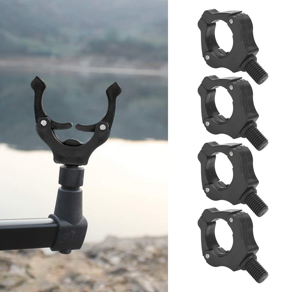 Yeuipea Fishing Rod Tail Rest Holder, 4PCS Magnetic Bracket Head Automatic Adjustment Fishing Rod Tail Rest Holder Tool Accessories(Black)