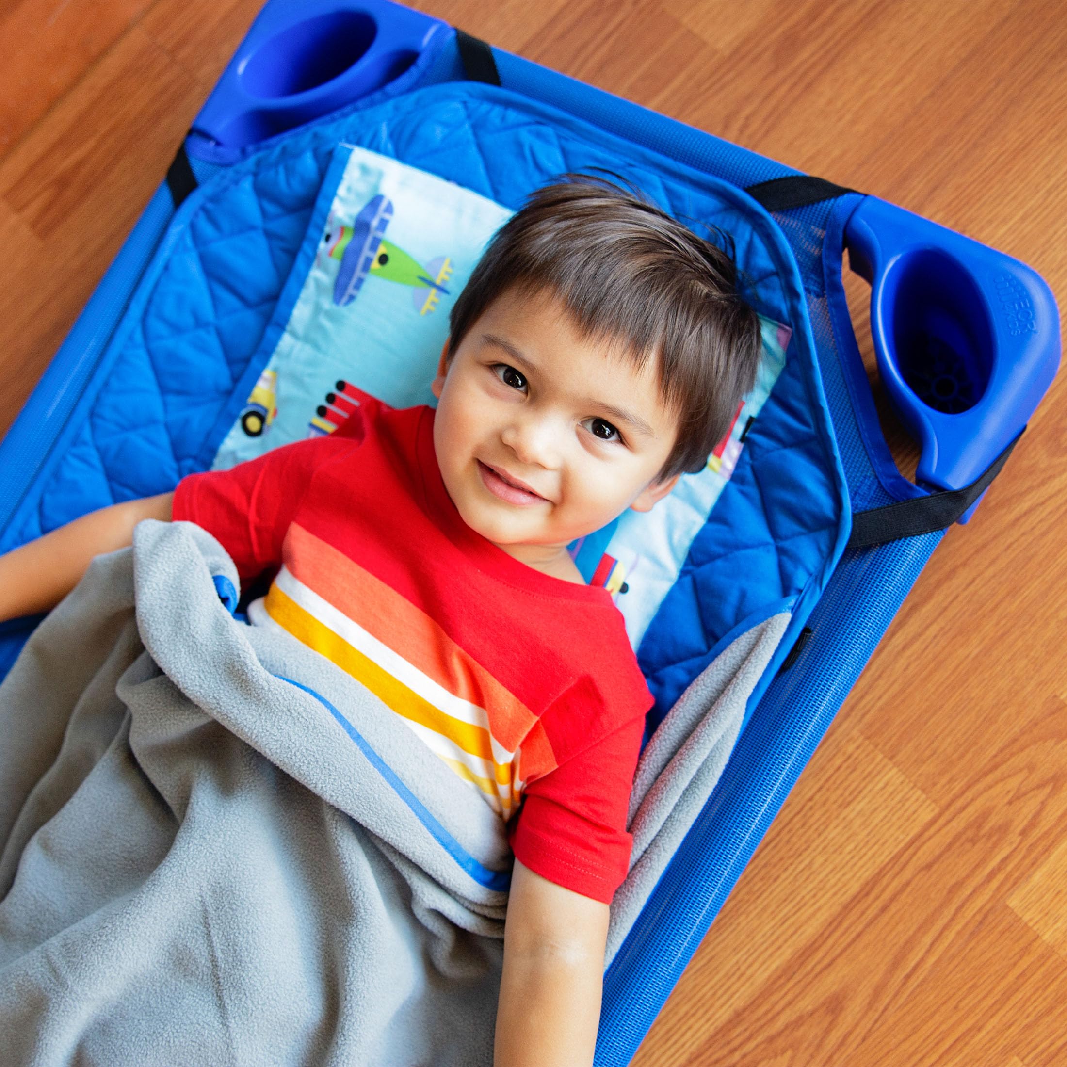 Wildkin Modern Nap Mat Comes with Back-up Removable Pillow (Trains, Planes & Trucks)