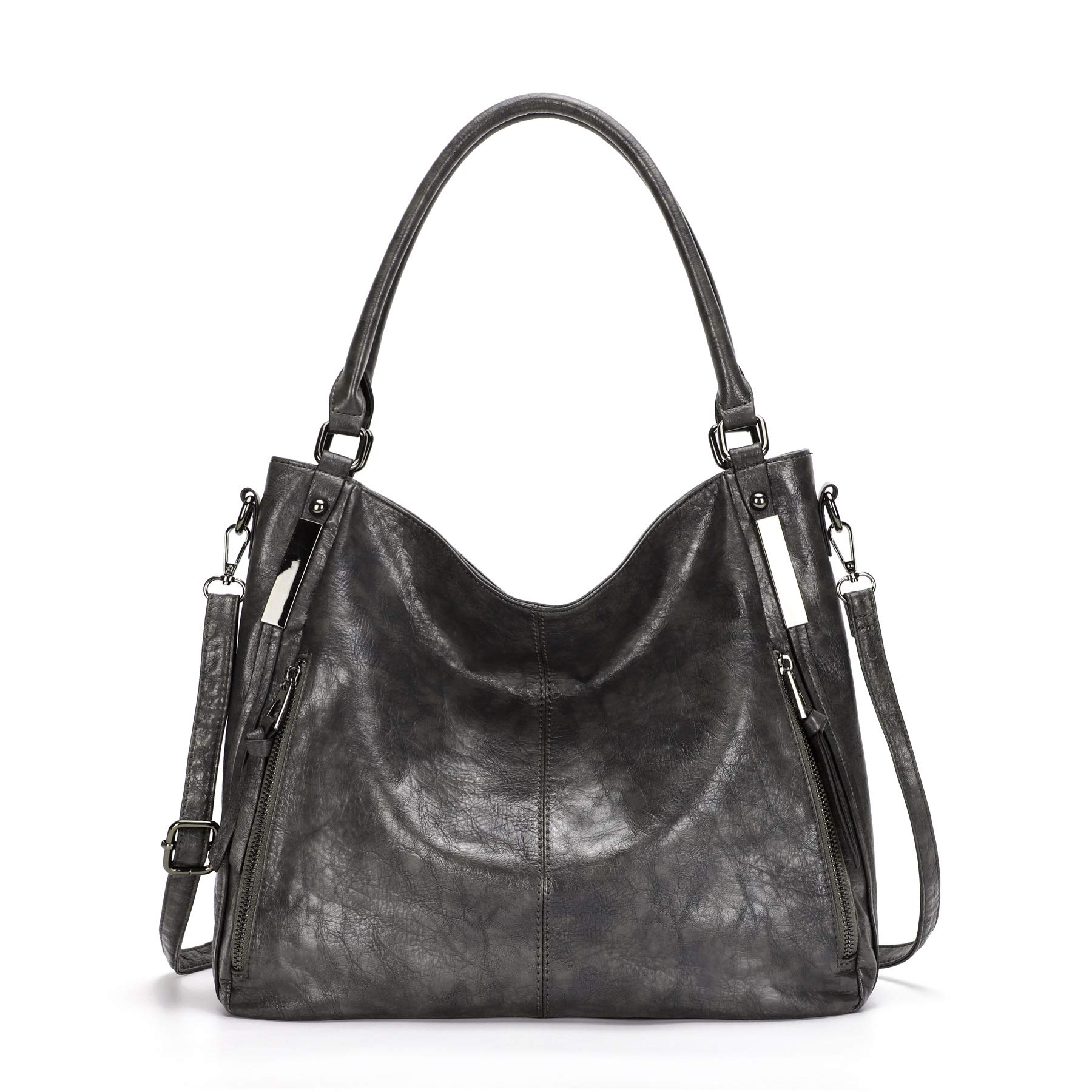 Purses for Women Shoulder Handbags Hobo Bags for Women (Grey)