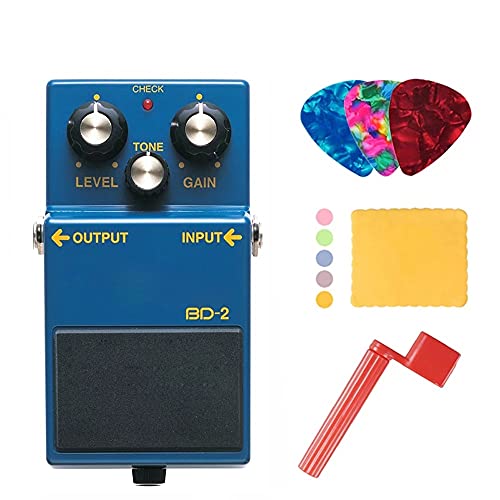 WYFDP BD-2 Guitar Effects Pedal for Guitar Bundle with Picks, Polishing Cloth and Strings Winder