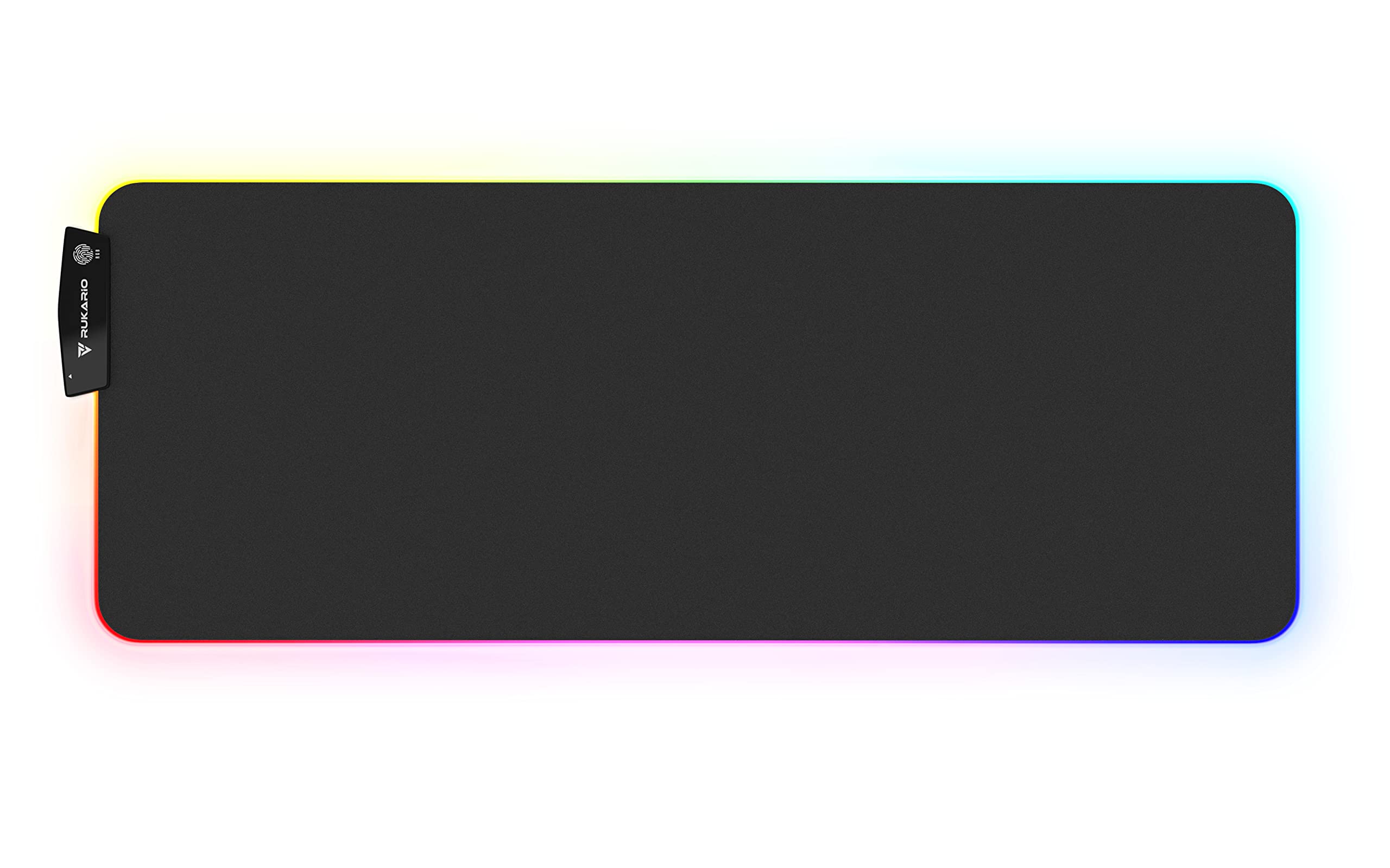 Rukario White RGB Gaming Mouse Pad | 15 Lighting Modes | Soft & Smooth Microfiber | Waterproof | Extra Large Mousepad 31.5 x 11.8 inches | Glowing LED Extended Mousepads | XL XXL Computer Desk Mat
