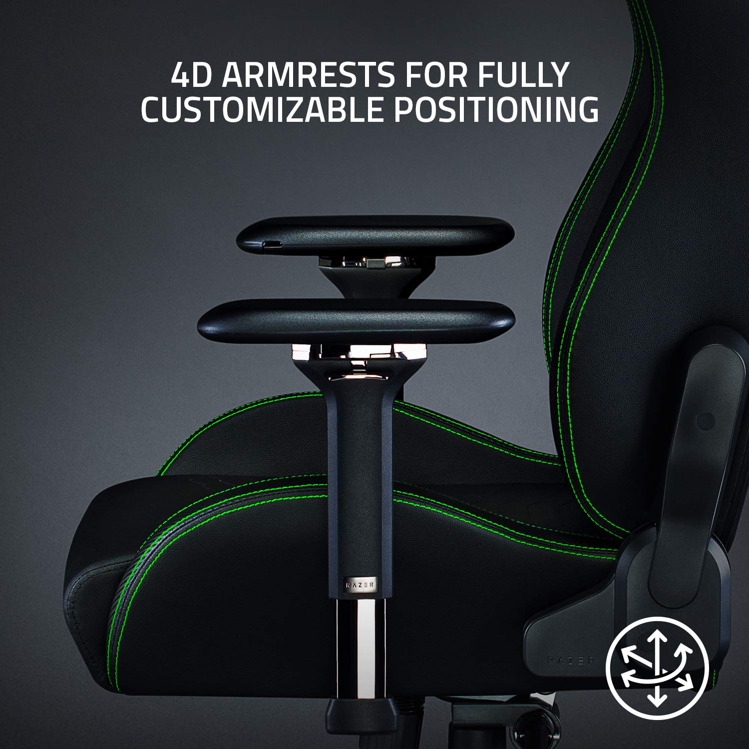 Razer Iskur Gaming Chair: Ergonomic Lumbar Support System - Multi-Layered Synthetic Leather - High Density Foam Cushions - Engineered to Carry - Memory Foam Head Cushion - Black/Green