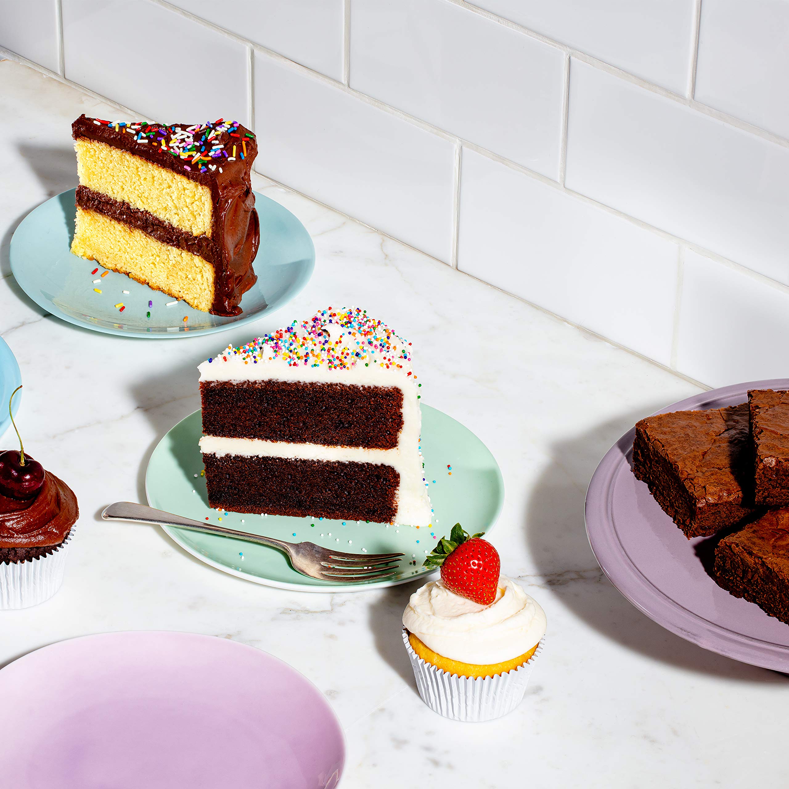 Organic Chocolate Cake, Organic Classic Yellow Cake, and Organic Ultimate Fudge Brownie Mix Variety Pack by Birch Benders, 3 Pack (15.2oz each)