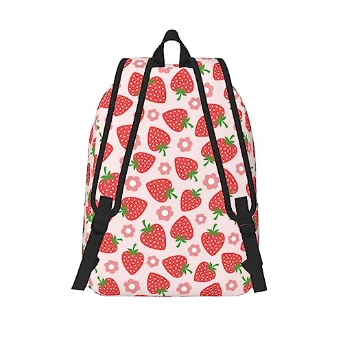 Sdeoh 17 Inch Strawberry Backpack For Women Men Lightweight Laptop Bag Travel Hiking Camping Daypack