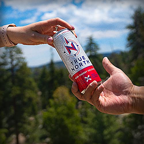 True North, Pure Energy Seltzer, Black Cherry, 12 Fl Oz (Pack of 12)