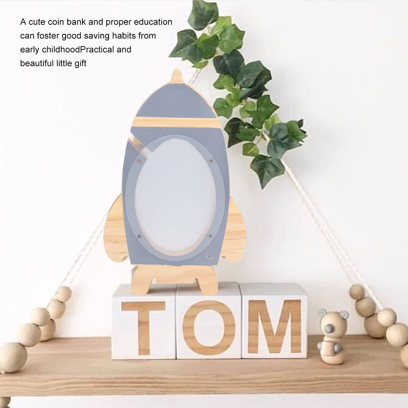 Tomantery Kids Money Banks, Beautiful Practical Spaceship Hollow Piggy Bank for Restaurant Decoration