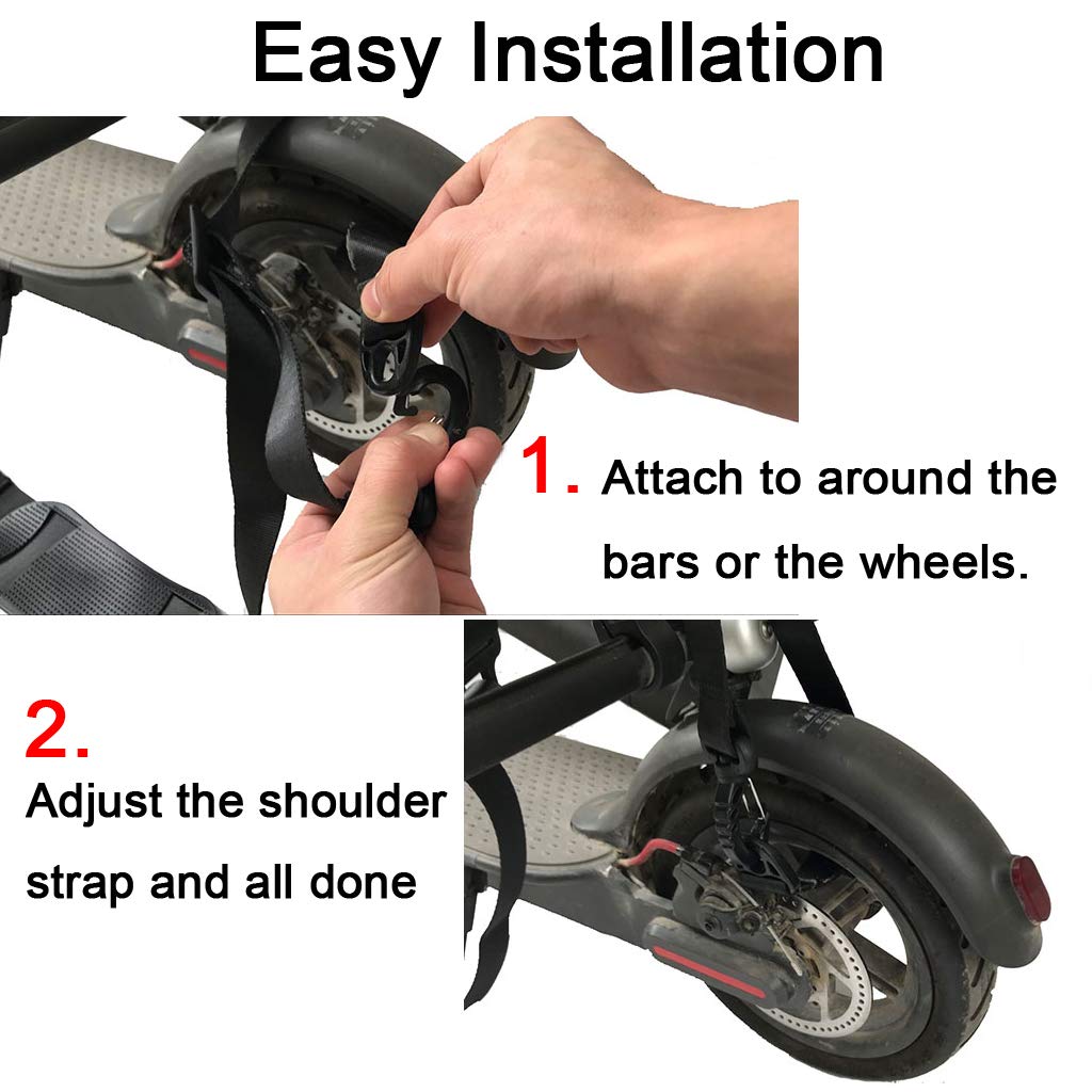 OwnMy 2PCS Kick Scooter Shoulder Straps, Adjustable Scooter Carrying Straps for Kids Balance Bike Scooter Folding Chair Yoga Mat
