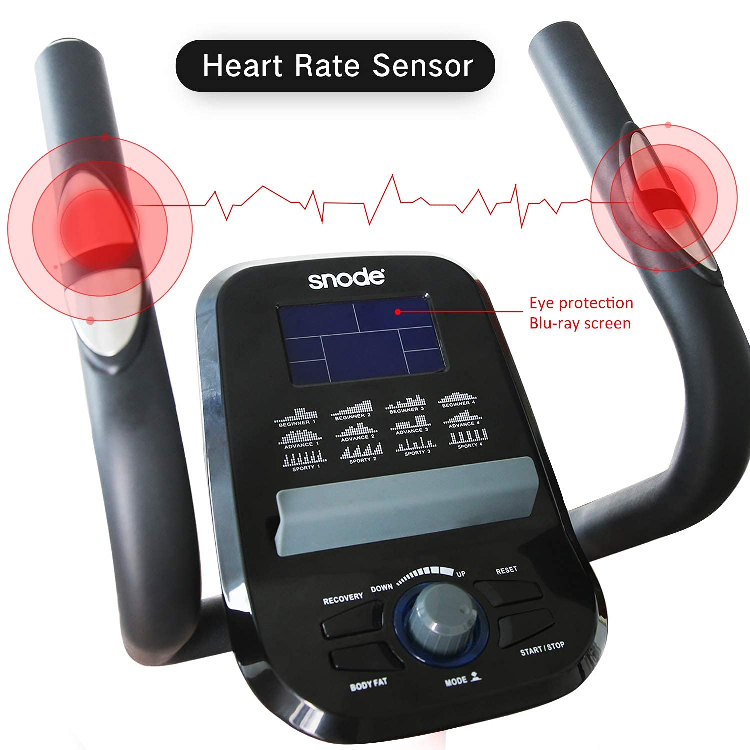 SNODE E20I Programmed Elliptical Exercise Machine, Eliptical Machine with 16 Resistance Levels Magnetic System, 300 lbs Weight Limit (E20I)