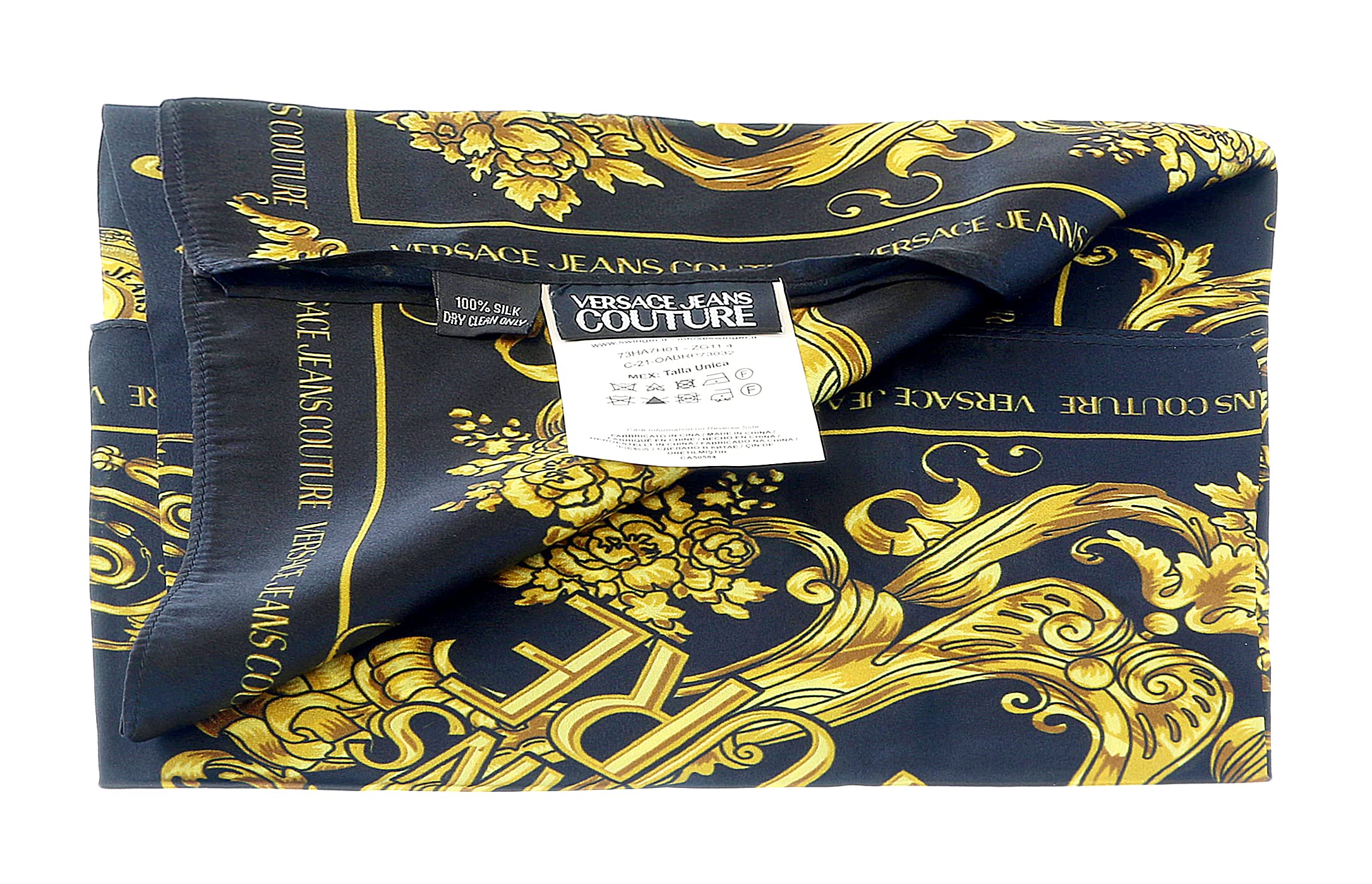 VERSACE FOULARD IN SETA V-EMBLEM GARLAND, Donna, Stampa