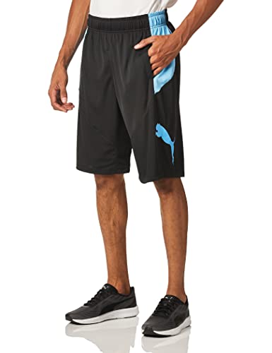 PUMA Men's CAT Shorts, Black-Ethereal Blue, S