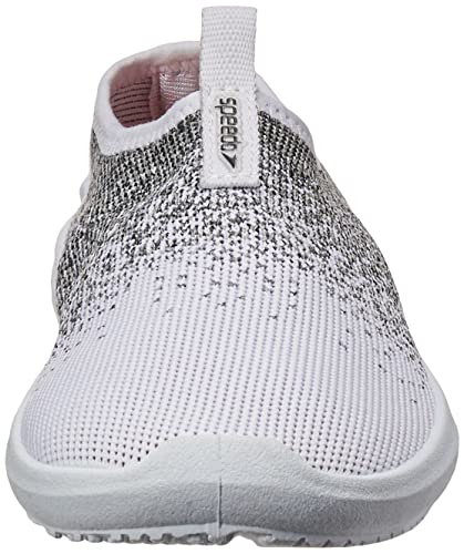 Speedo Women's Water Shoe Surfknit Pro, White/Grey/Black, 8