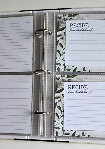 Brownlow Gifts Binder with Plastic Page Protectors and Recipe Cards, 8 x 9-Inch, Vintage Kitchen,70050