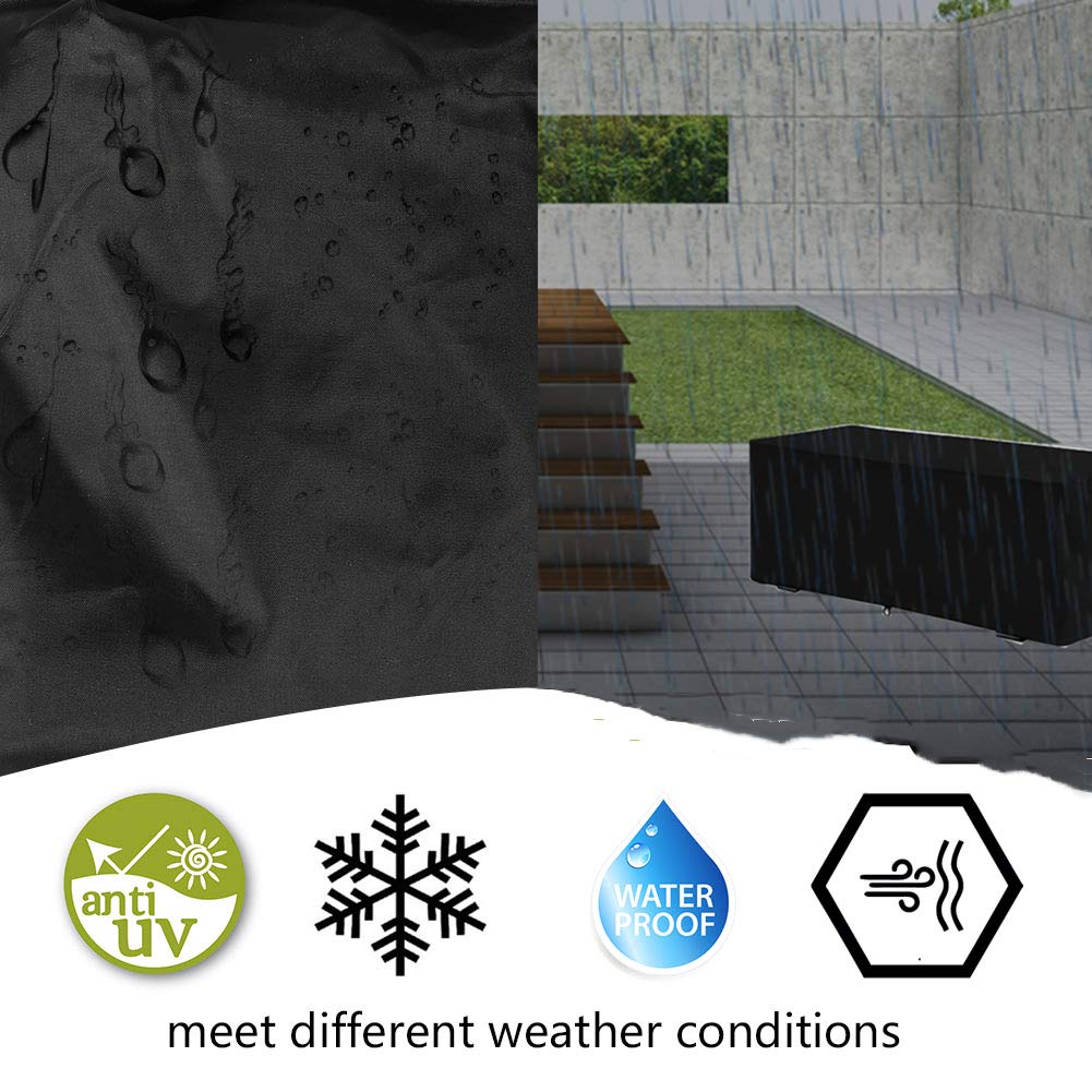 Outdoor Deck Box Cover, Garden UV Storage Box Protective Cover, Storage Box Protector without Box 48.4 x 21.7 x 24.4 Inch (Black)