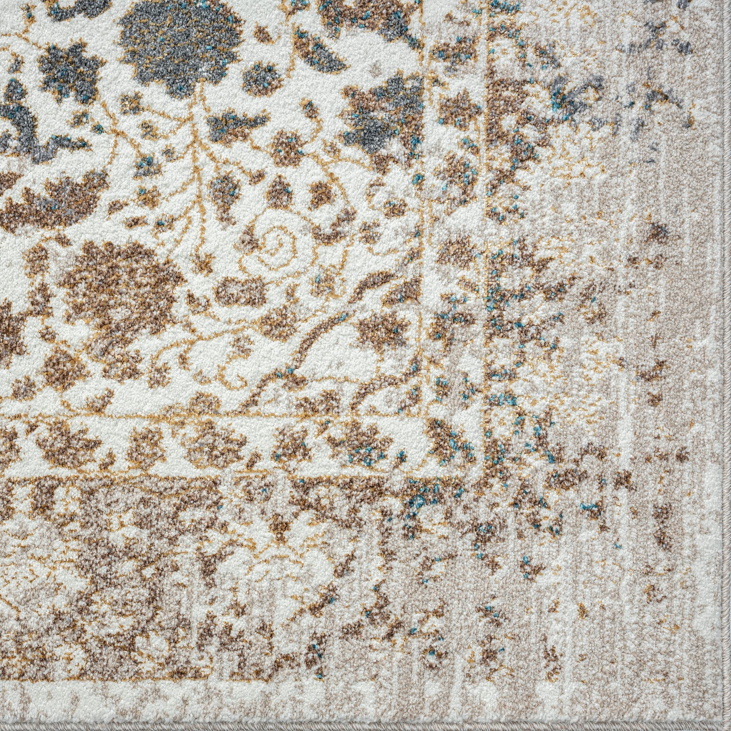 Persian-Rugs Luxe Weavers Rug 6495 β Distressed Floral Area Rug