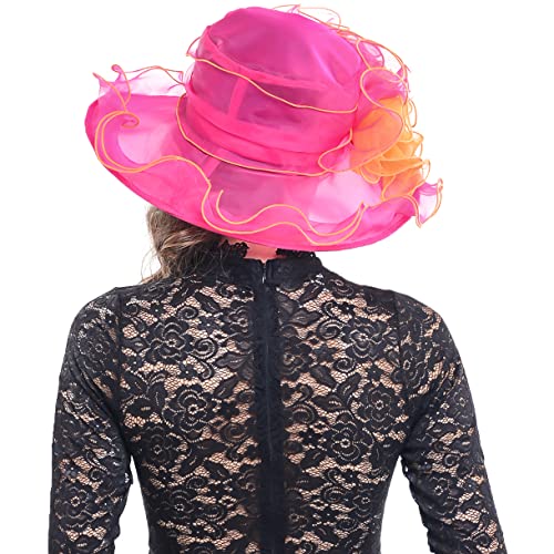 Wimdream Women Kentucky Derby Hats for Church Tea Party Organza Fabric