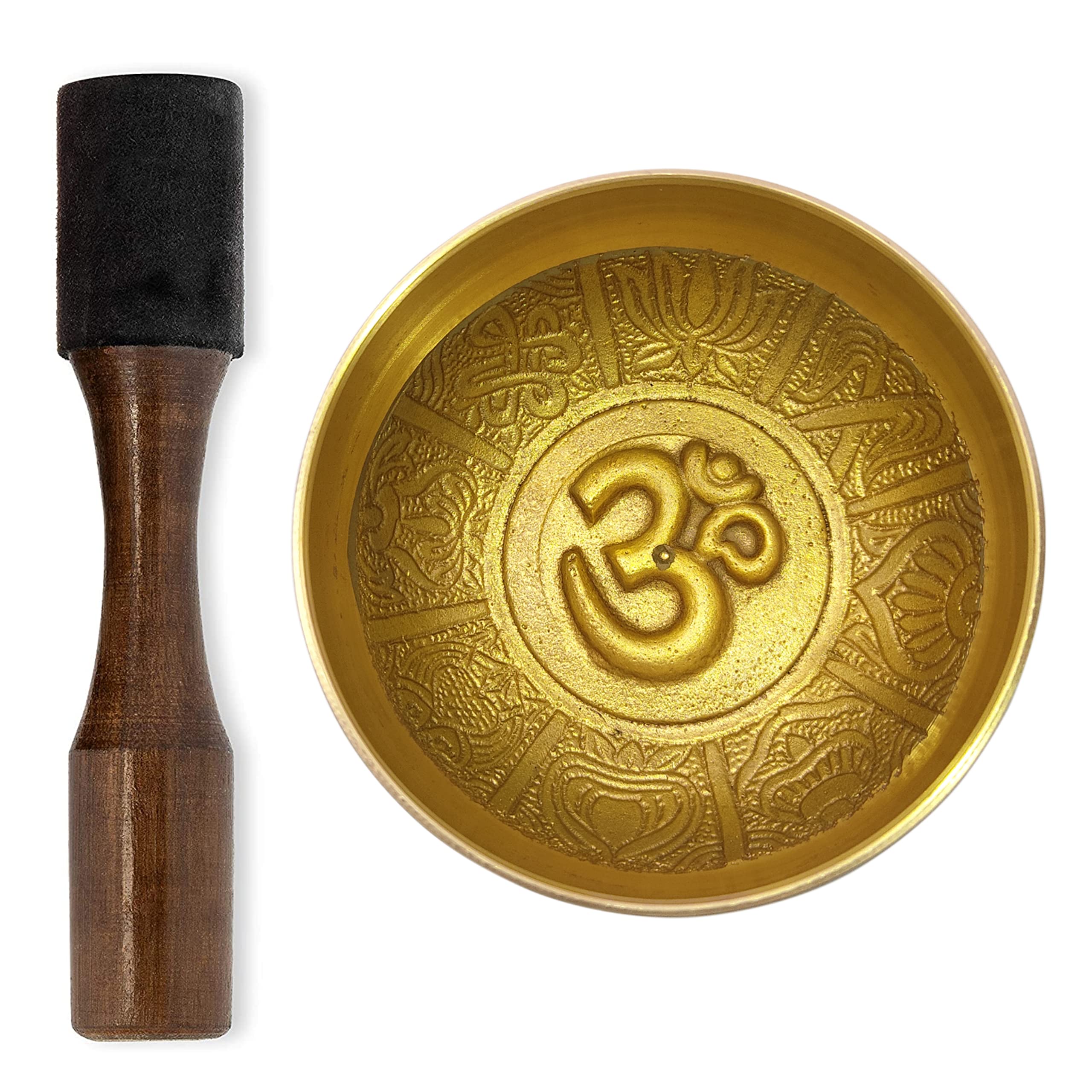 Tibetan singing bowl set single buddah 3.5 inch diameter Meditation singing bowl with wooden stick and cushion Al-Arfat.industrial