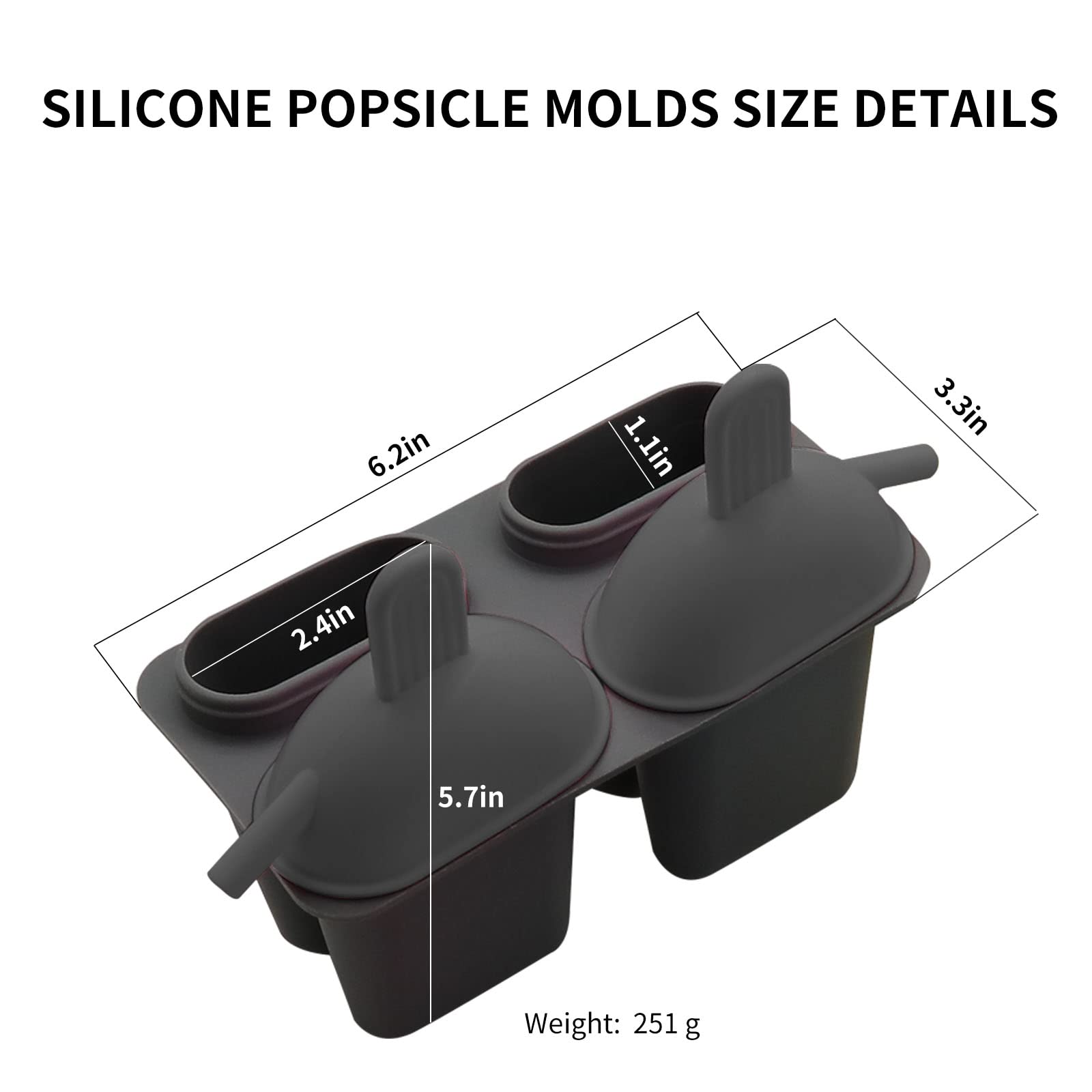 Silicone Popsicle Molds Drip Free Popsicle Holder With Straw Reusable Easy Release Ice Pop Maker BPA Free Homemade Popsicle Mold with Cleansing Brush and Popsicle Sticks (Gray)